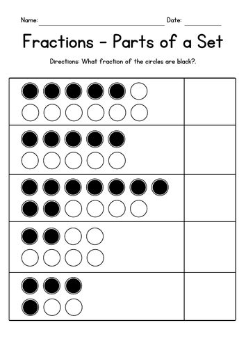 Fractions - Parts of a Set Worksheets | Teaching Resources