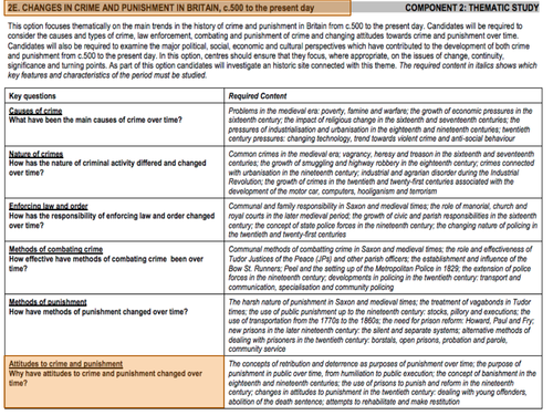 Eduqas History Crime & Punishment - Key Question 6: Attitudes to Crime ...