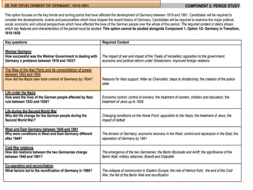 Eduqas History Germany 1919-1991 - Key Question 2: Rise of the Nazi ...