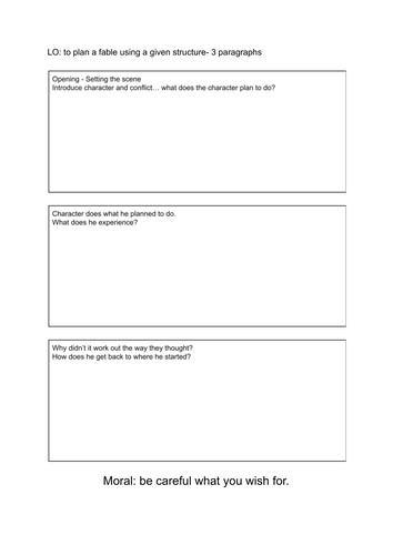 Fable plan | Teaching Resources