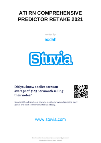 ATI RN Comprehensive Predictor Retake 2019-Verified & Reliable Exam for ...