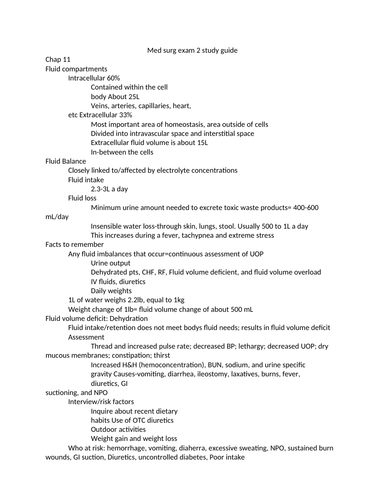 Med surg exam 2 study guideChap 11 | Teaching Resources Med surg exam 2 study guideChap 11 | Teaching Resources