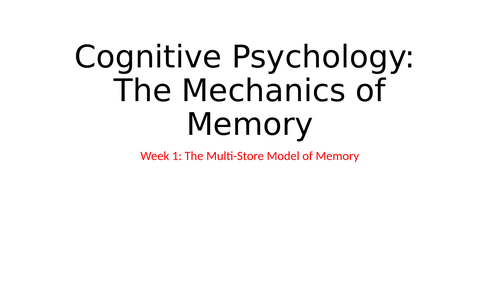 AQA Psychology Memory Topic - 6 lessons | Teaching Resources
