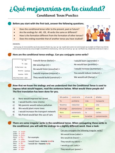 Mi ciudad - Conditional tense | Teaching Resources