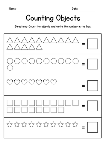 Counting Objects Worksheets | Teaching Resources