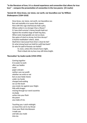 English Literature A-Level Unseen Poetry Pack | Teaching Resources