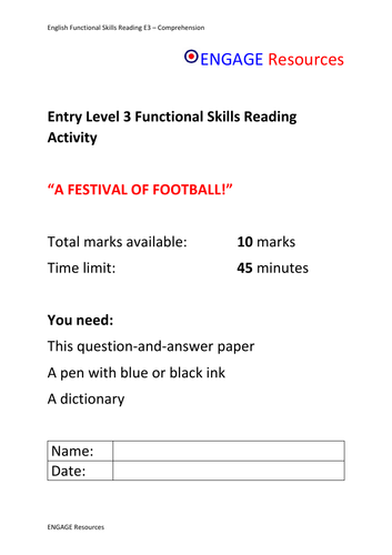 Functional Skills World Cup 2022 Qatar Reading Comprehension | Teaching ...