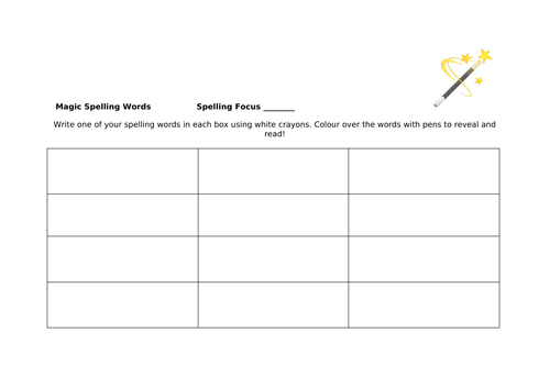 Magic Spelling Words | Teaching Resources