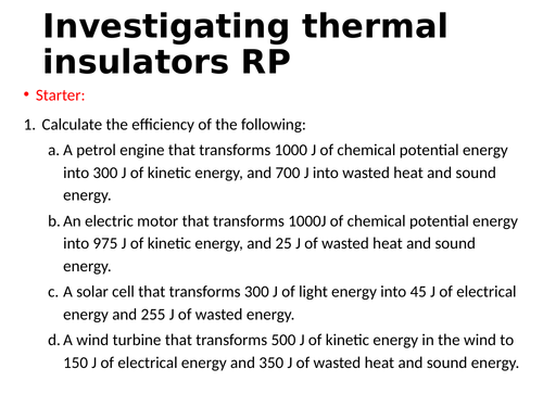 Investigating thermal insulators required practical (triple) | Teaching ...