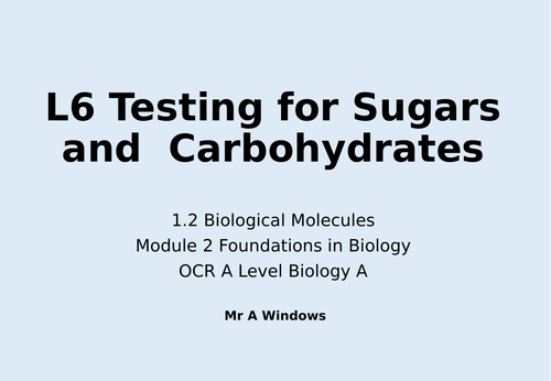 Biological Molecules - A Level Biology | Teaching Resources Biological Molecules - A Level Biology | Teaching Resources