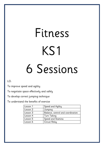 KS1 PE Planning - Games - Fitness | Teaching Resources