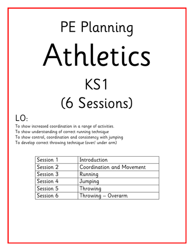 KS1 PE Planning - Athletics | Teaching Resources
