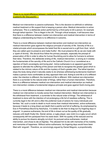 OCR Religious Studies Ethics Euthanasia Essays | Teaching Resources