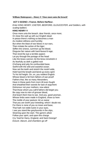 KS3 Famous Speeches: Shakespeare (Henry V) | Teaching Resources