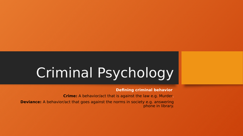 Criminal Psychology | Teaching Resources
