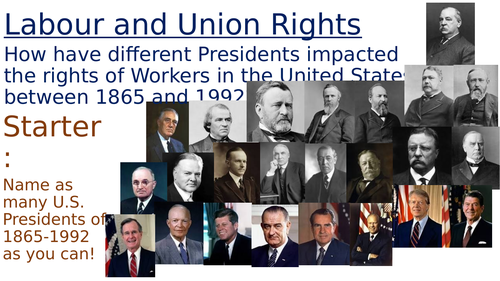 Lesson 12 - Civil Rights - Labour Rights and Presidents | Teaching ...