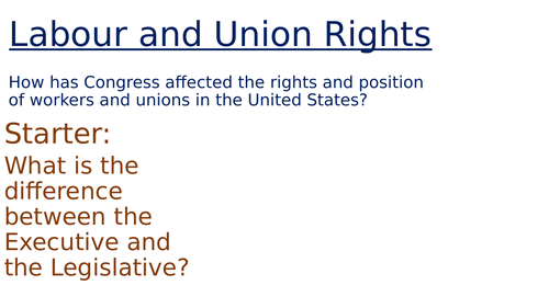 Lesson 13 - Civil Rights - Labour Rights and Congress | Teaching Resources