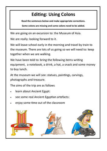 Editing Task: COLONS | Teaching Resources