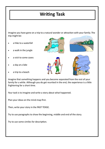 WRITING Task - A Trip to a Natural Wonder | Teaching Resources