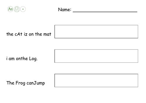 Simple sentence correction strips | Teaching Resources