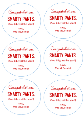 End of term gift label- Class notes, gifts, transition | Teaching Resources