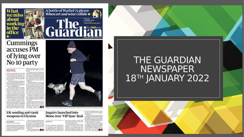 Eduqas GCSE Media Studies, Component 1, The Guardian, Partygate, 2024 ...