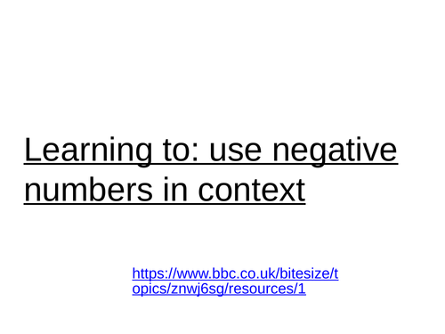 Y6 Maths: Negative numbers in context | Teaching Resources