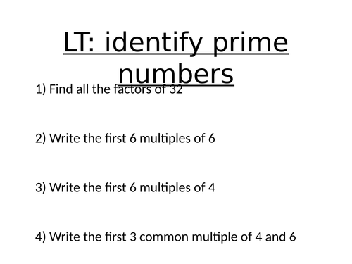 Y6 Maths: Identify prime numbers | Teaching Resources