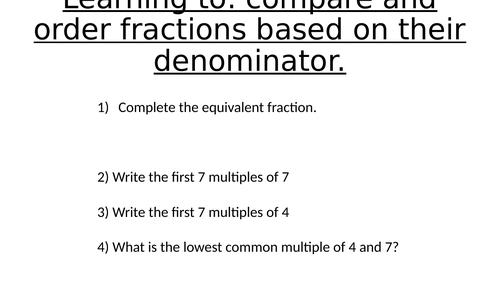 Y6 Maths: Compare and order fractions (2 lessons) | Teaching Resources
