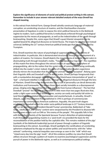 Exemplar Essay Social + Political Protest Unseen | Teaching Resources