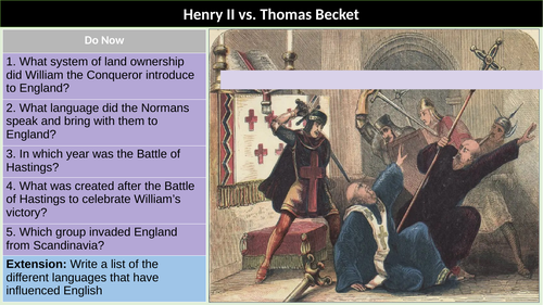 Henry II Thomas Becket | Teaching Resources