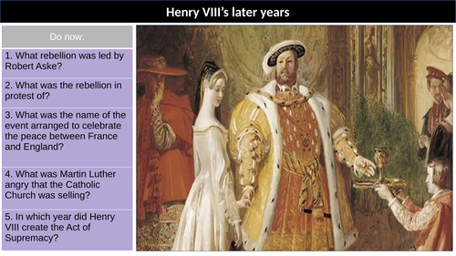 Henry VIII later years | Teaching Resources
