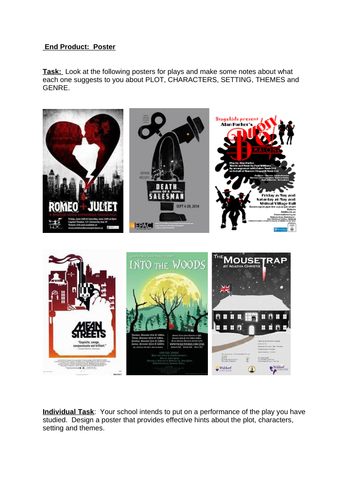 Drama Discussion and Poster Tasks | Teaching Resources