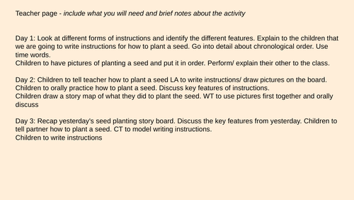 Planting a seed (Instructions) | Teaching Resources