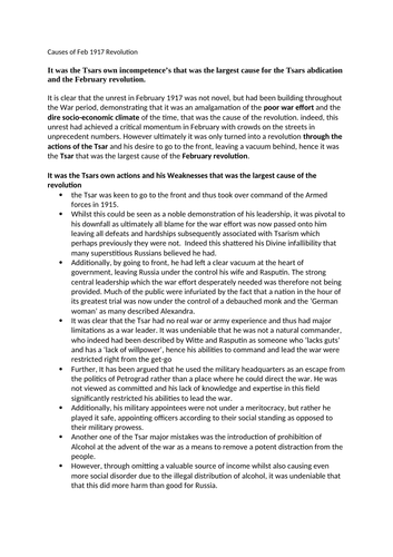 1917 Russian Revolutions February/October causes | Teaching Resources