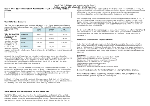 KS3 Boom and Bust | Teaching Resources
