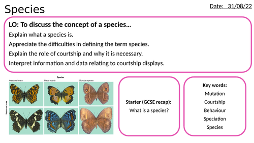 AS/A2-Level AQA Biology Species (Courtship Displays/Behaviour) Full ...