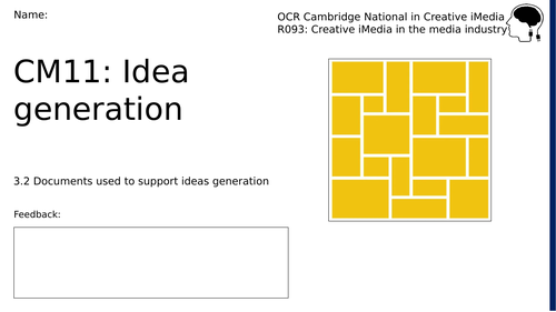 CM11 - Idea generation (Workbook) | Teaching Resources CM11 - Idea generation (Workbook) | Teaching Resources