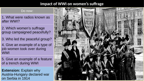 WWI women suffrage Impact | Teaching Resources