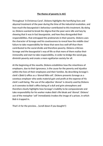 GCSE AQA English Literature - A Christmas Carol, (full marks) Grade 9 ...