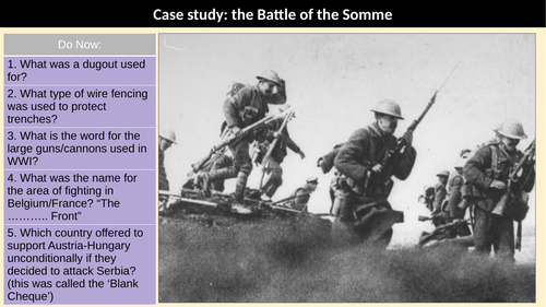Battle of the Somme | Teaching Resources