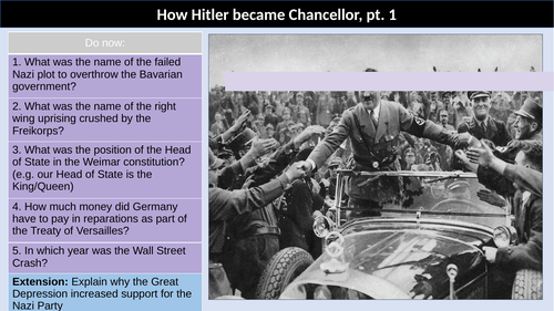 Hitler Chancellor | Teaching Resources
