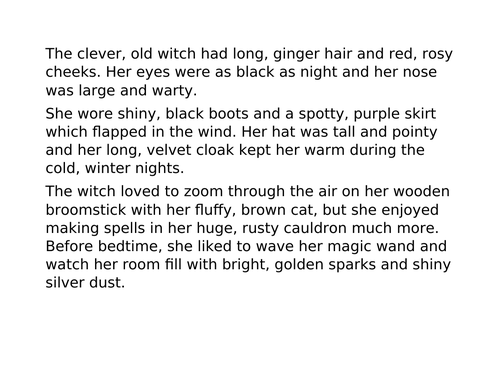 Character Description Writing 'Room on a Broom' Witch | Teaching Resources