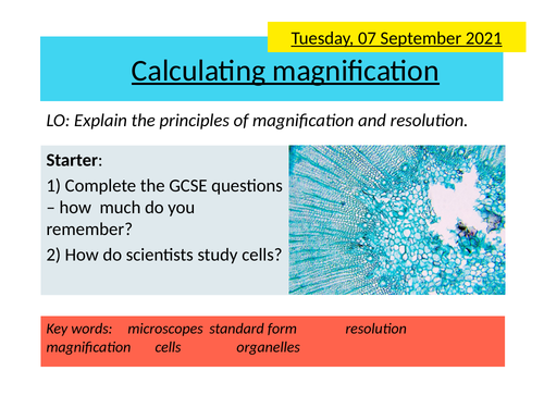 AQA 2.1 Calculating Magnification | Teaching Resources AQA 2.1 Calculating Magnification | Teaching Resources