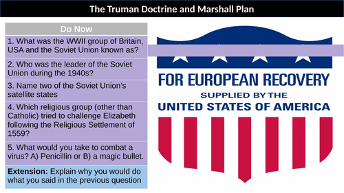 Truman Doctrine Marshall Plan | Teaching Resources