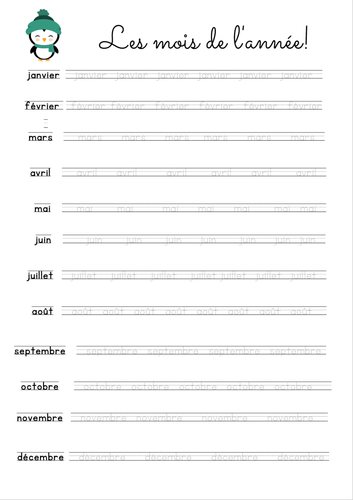 months mois French primary KS2 | Teaching Resources