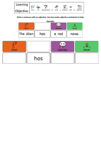 Adjectives -sentence writing using colourful semantics | Teaching Resources Adjectives -sentence writing using colourful semantics | Teaching Resources