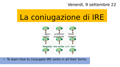 Italian present tense - IRE verbs | Teaching Resources