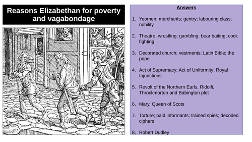 Elizabethan society Poverty vagabondage | Teaching Resources