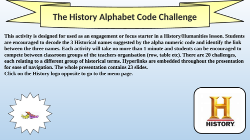 The History Code Word Challenge | Teaching Resources